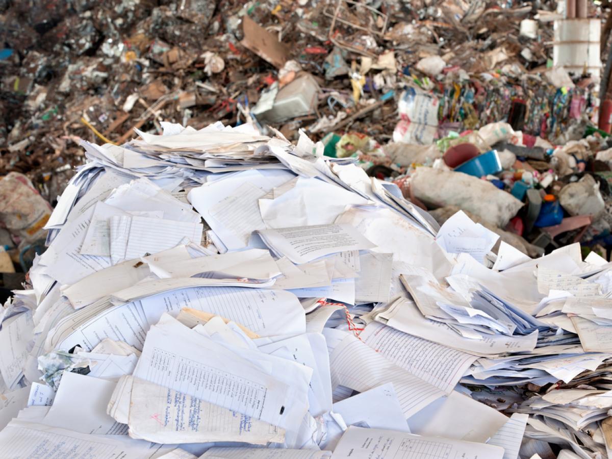 Waste paper store